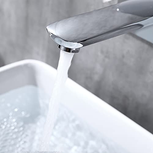 Bathroom Faucet Wall-Mounted Bathroom Sink Faucet Brass Basin Mixer Tap Hot and Cold Water Lavatory Faucet Single Handle Bathroom ​Vessel Sink Faucet,Chrome Heavy Duty