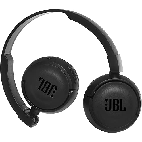 JBL T450BT Wireless On-Ear Headphones with Built-in Remote and Microphone, Includes Bonus Extended 5ft Charging Cable and Velvet Storage Pouch - Black
