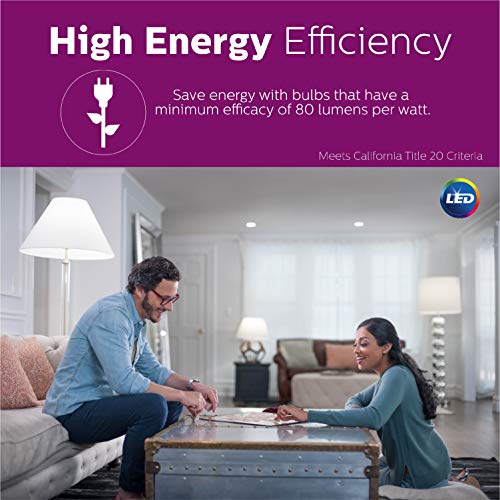 Philips LED Flicker-Free GU10 Bulb, 380 Lumen, Bright White Light (3000K), 4W=50W, Title 20 Certified, 3-Pack
