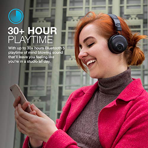 JLab Studio Bluetooth Wireless On-Ear Headphones | 30+ Hour Bluetooth 5 Playtime | EQ3 Sound | Ultra-Plush Faux Leather & Cloud Foam Cushions | Track and Volume Controls | Black