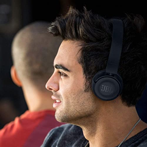 JBL T450BT Wireless On-Ear Headphones with Built-in Remote and Microphone, Includes Bonus Extended 5ft Charging Cable and Velvet Storage Pouch - Black