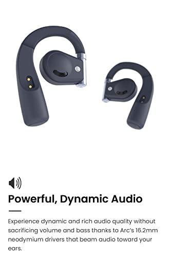Cleer Audio ARC Open-Ear True Wireless Headphones with Touch Controls, Long-Lasting Battery Life, Touch Control, and Powerful Audio for Music, Podcasts, and More (Blue)