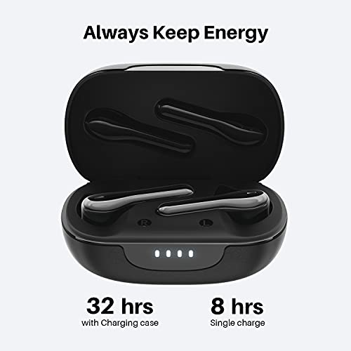 Tribit Wireless Earbuds, Bluetooth 5.2 Earbuds Qualcomm QCC3040, 4Mics CVC 8.0 Call Noise Canceling Crystal-Clear Calls Comfortable Earbuds 32H Playtime Wireless Bluetooth Headphones, FlyBuds C2