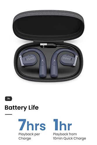 Cleer Audio ARC Open-Ear True Wireless Headphones with Touch Controls, Long-Lasting Battery Life, Touch Control, and Powerful Audio for Music, Podcasts, and More (Blue)