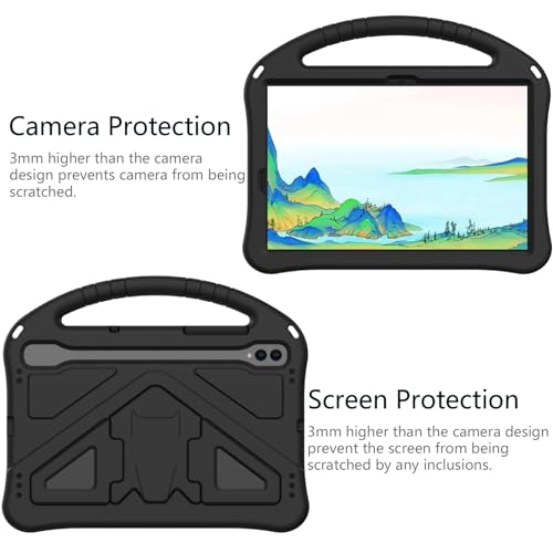 ESSTORE Kids Case Compatible with Samsung Galaxy Tab S9 11"/Tab S9 FE 10.9"/Tab S8 11"/Tab S7 11" Shockproof Children Friendly EVA Foam Protective Stand Handle Cover with Shoulder