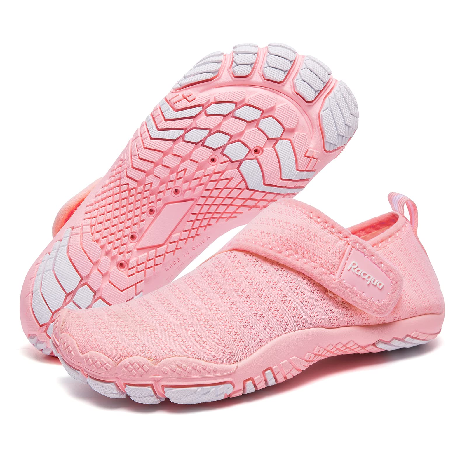 Racqua Kids Water Shoes Girls Quick Dry Lightweight Sport Beach Aqua Shoes Barefoot Outdoor Swim Pool Walking Boating Surfing Shoes Little Kid Pink 13