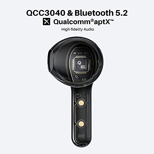 Tribit Wireless Earbuds, Bluetooth 5.2 Earbuds Qualcomm QCC3040, 4Mics CVC 8.0 Call Noise Canceling Crystal-Clear Calls Comfortable Earbuds 32H Playtime Wireless Bluetooth Headphones, FlyBuds C2