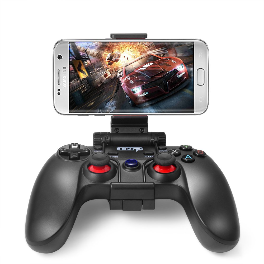 TNP Bluetooth Wireless Game Controller Gamepad for Android Smartphone Tablet VR TV BOX, Windows PC Steam OS, PS3 PlayStation 3 - Supports XInput DirectInput DInput Mode, Shock Vibration Feedback