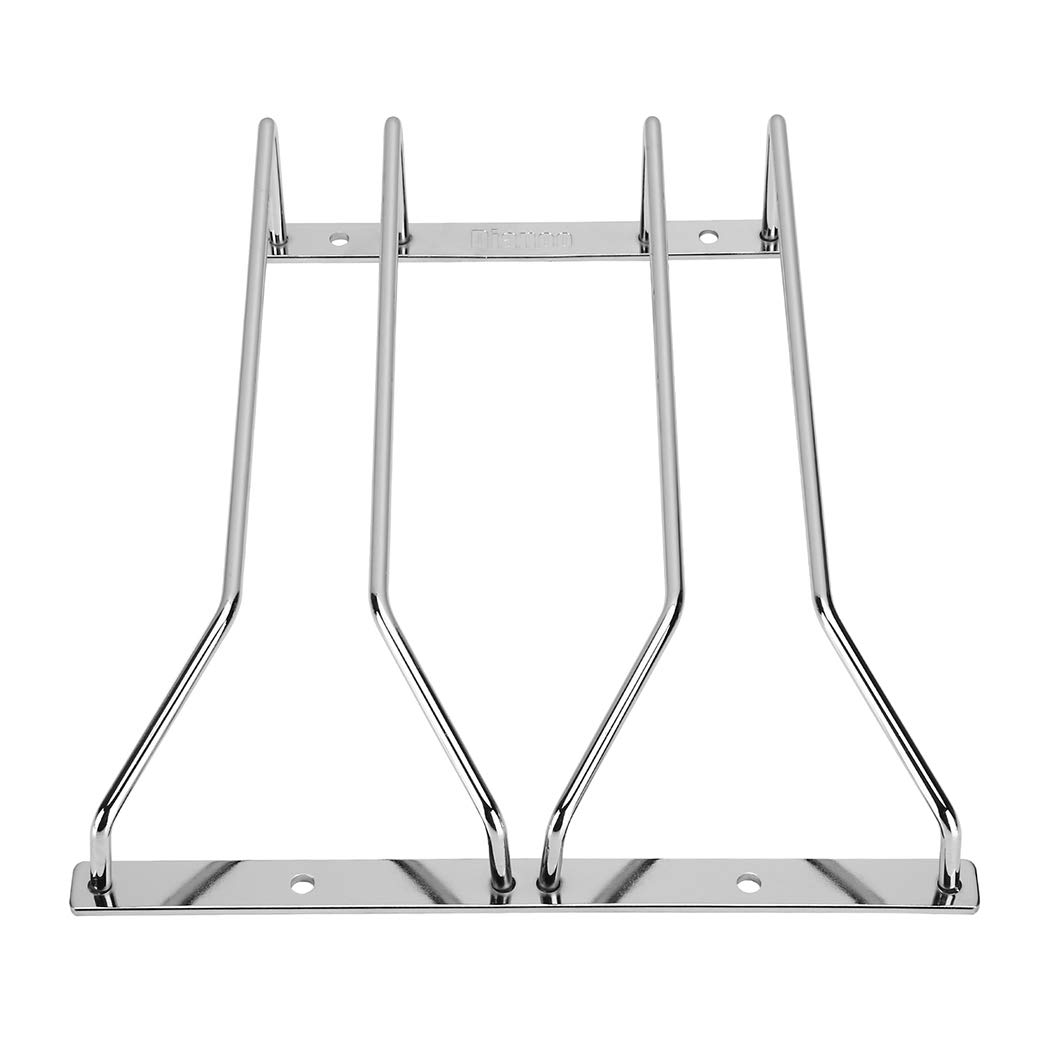 Dianoo Wine Glass Rack Under Cabinet Hanging Wire Stemware Rack Holder With Screws Chrome Finish 27cm 2 Rows