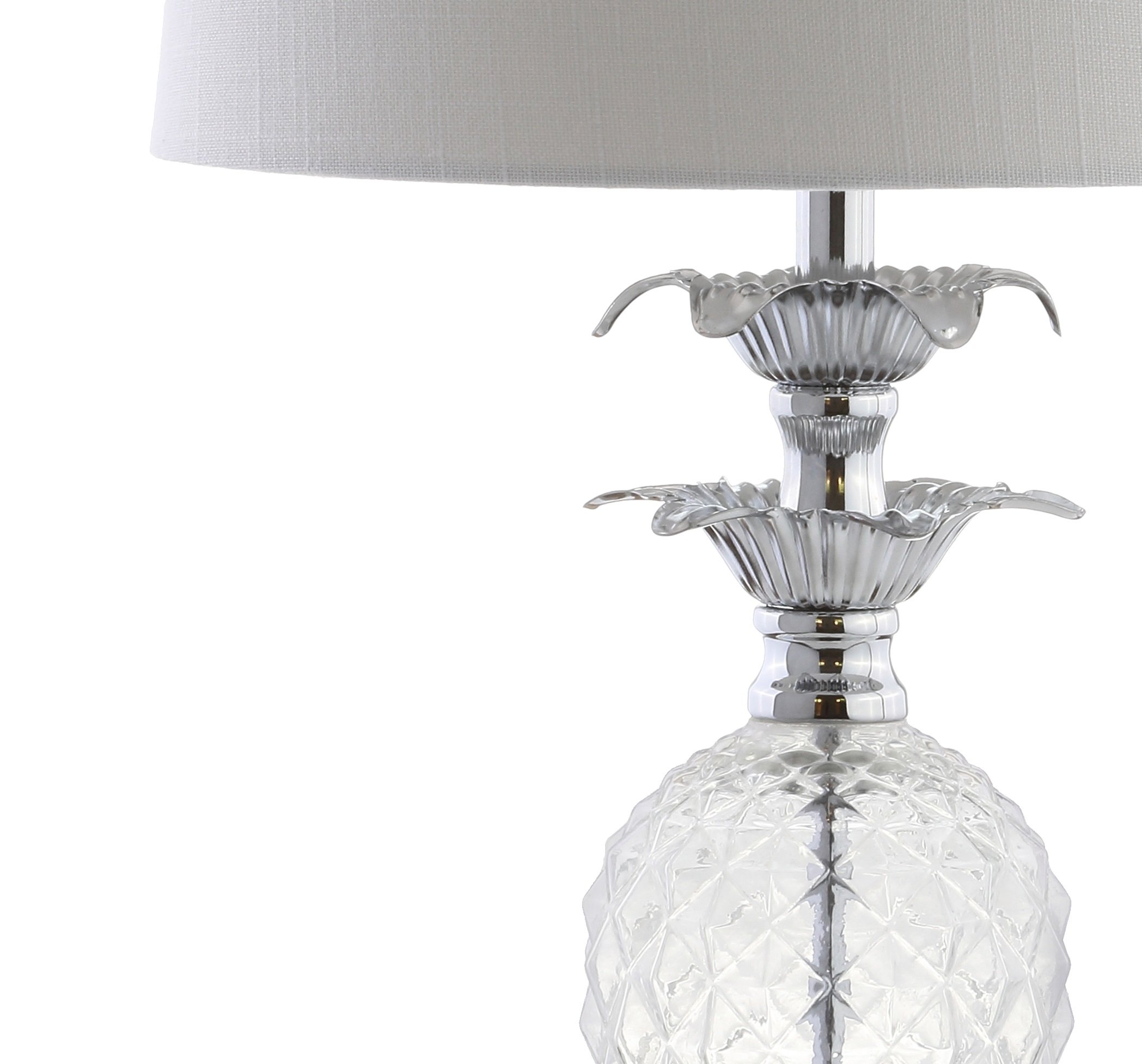 JONATHAN Y JYL1078A Jane 24" Glass LED Table Lamp Traditional Transitional Bedside Desk Nightstand Lamp for Bedroom Living Room Office College Bookcase LED Bulb Included, Clear/Chrome