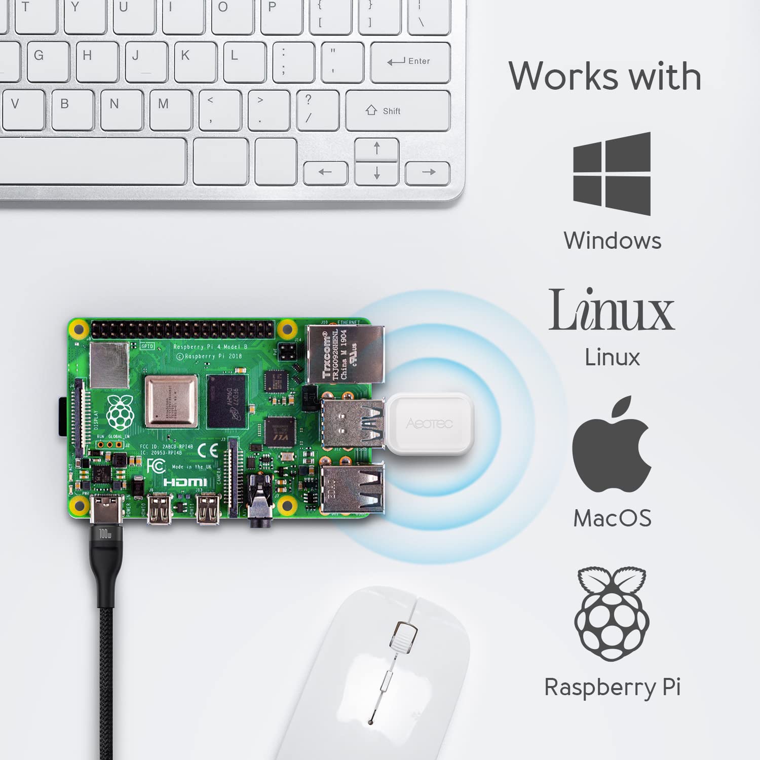 Aeotec Zi-Stick - Zigbee USB to Create Your Own Zigbee Hub to Control Zigbee Smart Home Devices
