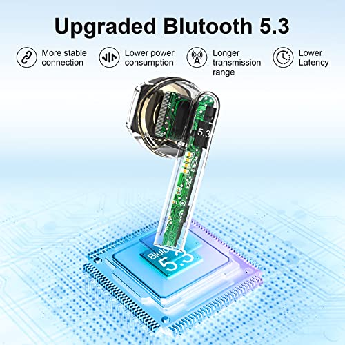 Blackview Wireless Earbuds, Bluetooth 5.3 Earbuds, HI-FI Stereo, True Wireless Stereo Headphones IPX7 Waterproof, in-Ear Headphones with CVC 8.0 Noise Reduction, Touch Control, Airbuds6 Earphones