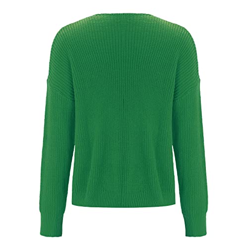 DUOWEI Pullover Sweaters for Men Casual Women's Autumn and Winter Solid Color V Neck Knitted Long Sleeved Sweater Sweater Shirt