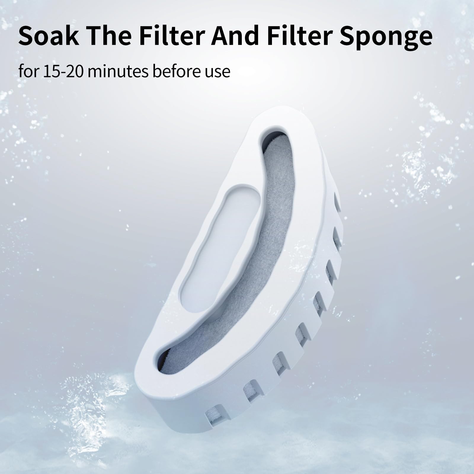 uahpet Glow Wireless Pet Fountain Replacement Magnetic Filters, 6 Pack Magnetic Filters & 8 Pack Filter Sponges for uahpet Automatic Cat Water Fountain