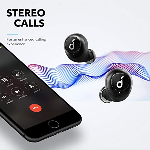 Soundcore Liberty True Wireless Earbuds, 100 Hour Playtime, Graphene Sound, Fast Charging, Secure Fit, Bluetooth 5, Easy Pairing, Sweatproof True Wireless Earbuds with Smart AI, Stereo Handsfree Calls
