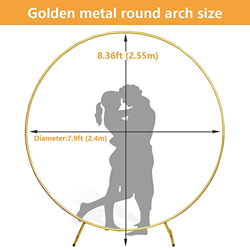 Arch Stand Backdrop,7.9FT Wedding Arch for Ceremony with Carrying Case Easy to Store and Carry, Round Backdrop Stand for Birthday Graduation Retirement Halloween Christmas Function Party Supplies