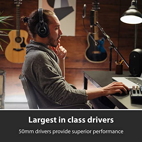 AKG Pro Audio K361BT Bluetooth Over-Ear, Closed-Back, Foldable Studio Headphones ,BLACK