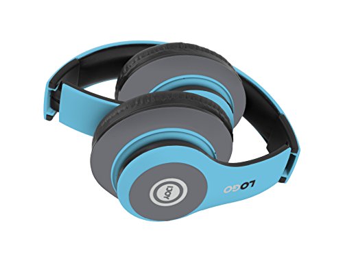 iJoy Bluetooth Headphones Over Ear, Wireless and Wired Foldable Headset Built-in Microphone, FM, Micro SD Card Slot - (Blue) Adults Kids Boys
