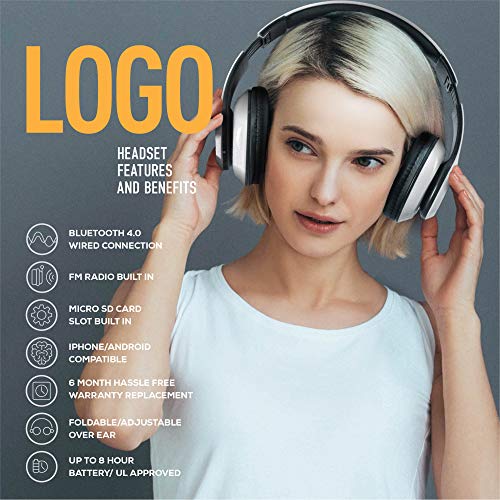iJoy Bluetooth Headphones Over Ear, Wireless and Wired Foldable Headset Built-in Microphone, FM, Micro SD Card Slot - (Blue) Adults Kids Boys