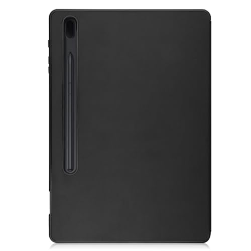 Case for Samsung Galaxy Tab S7 FE 12.4-Inch 2021 Release Model (SM-T730/733/736/738) Smart Slim Tri-Fold Tablet TPU Leather Cover With Auto Wake/Sleep for Samsung Galaxy Tab S7 FE Cover (Black)