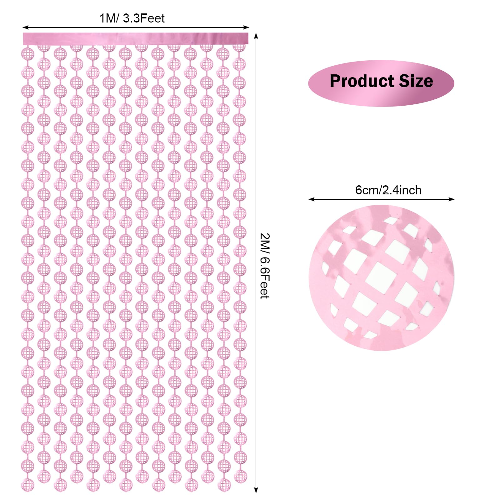2 Packs Bachelorette Party Decorations 70s 80s Retro Disco Party Party Decorations Disco Ball Foil Curtain Bachelorette Party Supplies Backdrop Curtains Foil Fringe Curtains (Rose Gold)