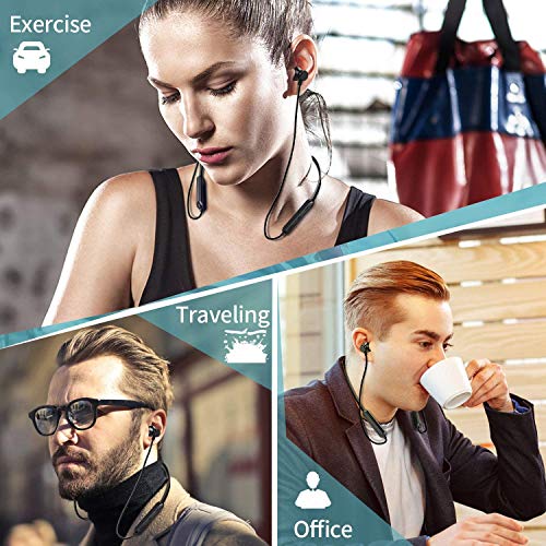 KLOKOL Bluetooth Headphones Neckband 20Hrs Playtime V5.0 Wireless Headset Sport Noise Cancelling Earbuds w/Mic for Gym Running Compatible with iPhone Samsung Android