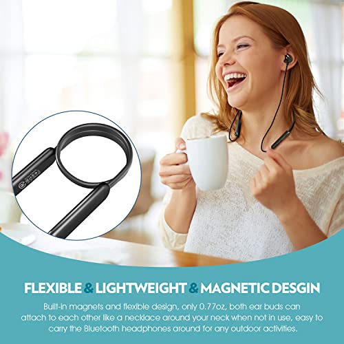 KLOKOL Bluetooth Headphones Neckband 20Hrs Playtime V5.0 Wireless Headset Sport Noise Cancelling Earbuds w/Mic for Gym Running Compatible with iPhone Samsung Android