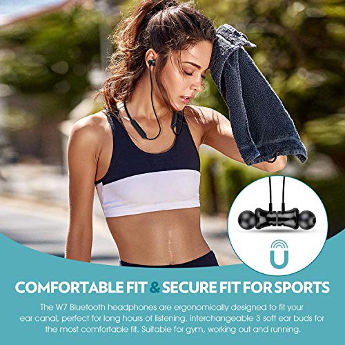 KLOKOL Bluetooth Headphones Neckband 20Hrs Playtime V5.0 Wireless Headset Sport Noise Cancelling Earbuds w/Mic for Gym Running Compatible with iPhone Samsung Android