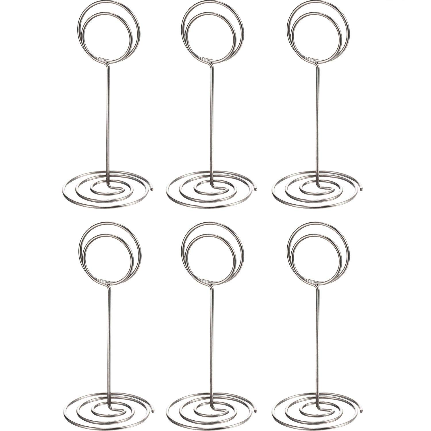 24 Pack Table Number Holder Wedding Table Name Card Holder Clips Picture Memo Note Photo Stand (Silver)