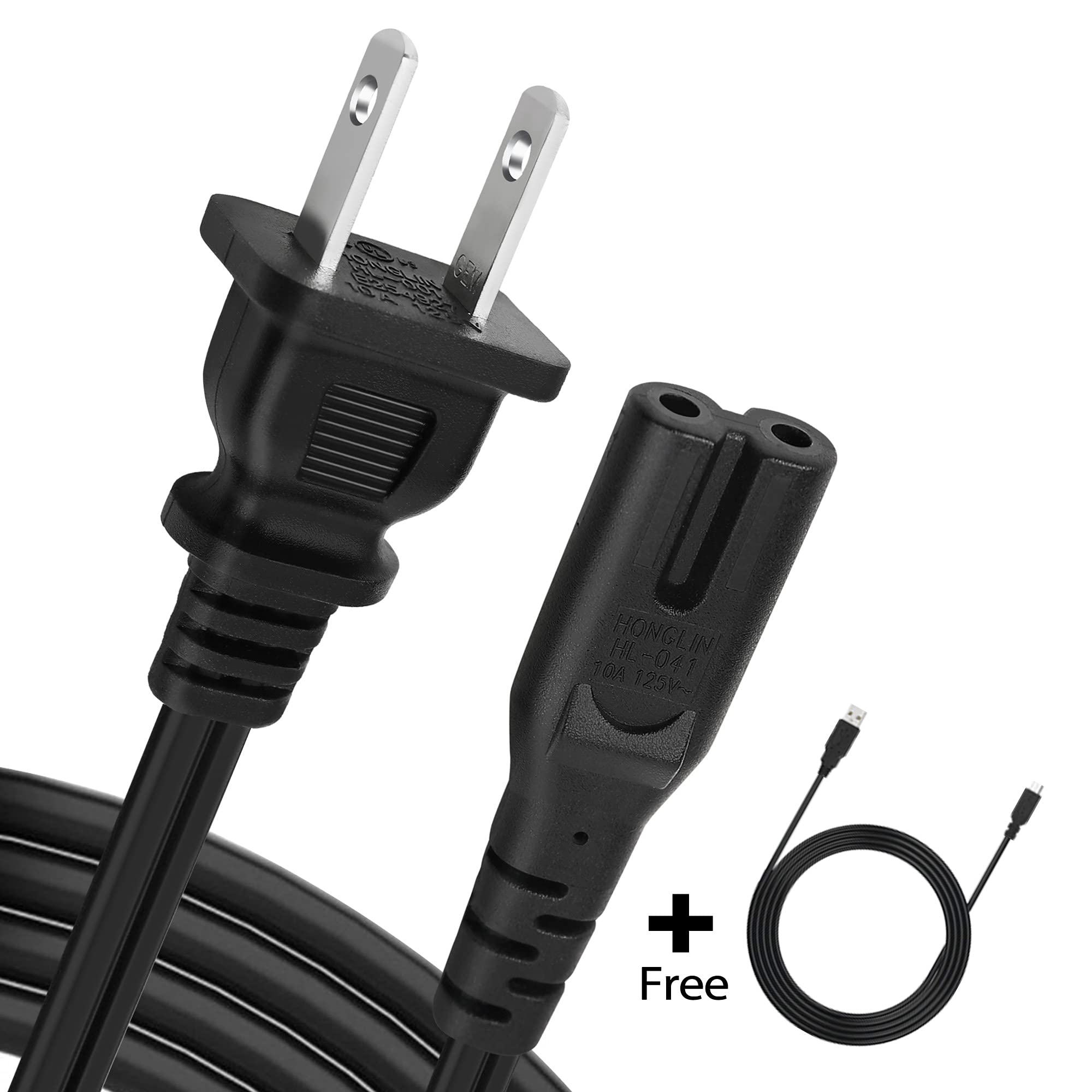 LotFancy Power Cord for Sony PS3 PS4 Slim PSP PSV Xbox One S/X Game Console, 6FT Cable, UL Listed, Universal Fit