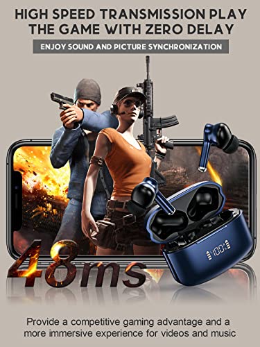 Wireless Earbuds, ANC+ENC Bluetooth 5.3 Headphones LED Power Display Earphones Wireless Charging Case 30Hrs Playback IPX6 Waterproof in-Ear Headsets with Mic for TV Smart Phone Computer Laptop Sports