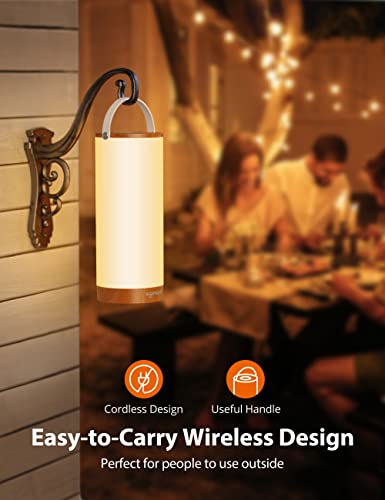sympa Cordless Table Lamp - 10 Inch Rechargeable LED Desk Lamp, Dimming Bedside Table Lamp for Bedroom and Office, Portable Touch Table Lamp for Outdoor & Camping, 360° Eye-Care Lighting