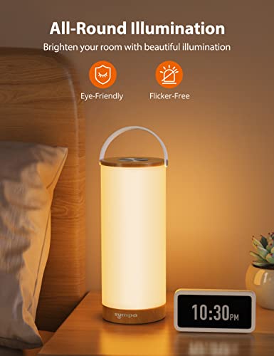 sympa Cordless Table Lamp - 10 Inch Rechargeable LED Desk Lamp, Dimming Bedside Table Lamp for Bedroom and Office, Portable Touch Table Lamp for Outdoor & Camping, 360° Eye-Care Lighting
