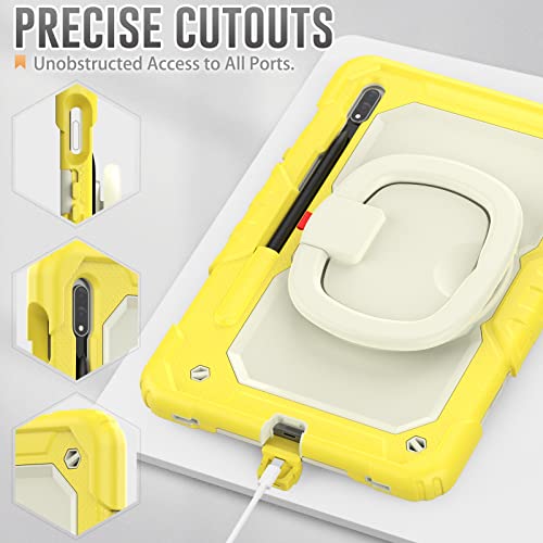 Tablet PC Case Kids Colour Heavy Duty Shockproof TPU Case Compatible with Samsung Galaxy Tab S7 11 inch T870/T875 (2020)/Tab S8 X700/X706(2022)Case,360 Degree Rotating Handle Stand Bracket W Screen Pr