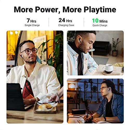 UGREEN HiTune T3 Active Noise Cancelling Wireless Earbuds Bluetooth 5.2, AI-Enhanced Clear Calls Bluetooth Earbuds with mic, Transparency Mode, 10mm Drivers with Bass Boost, HiFi Sound,Fast Pair-Black