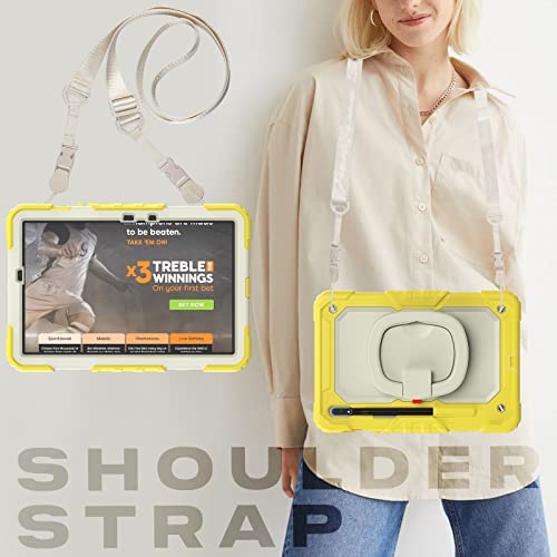 Tablet PC Case Kids Colour Heavy Duty Shockproof TPU Case Compatible with Samsung Galaxy Tab S7 11 inch T870/T875 (2020)/Tab S8 X700/X706(2022)Case,360 Degree Rotating Handle Stand Bracket W Screen Pr