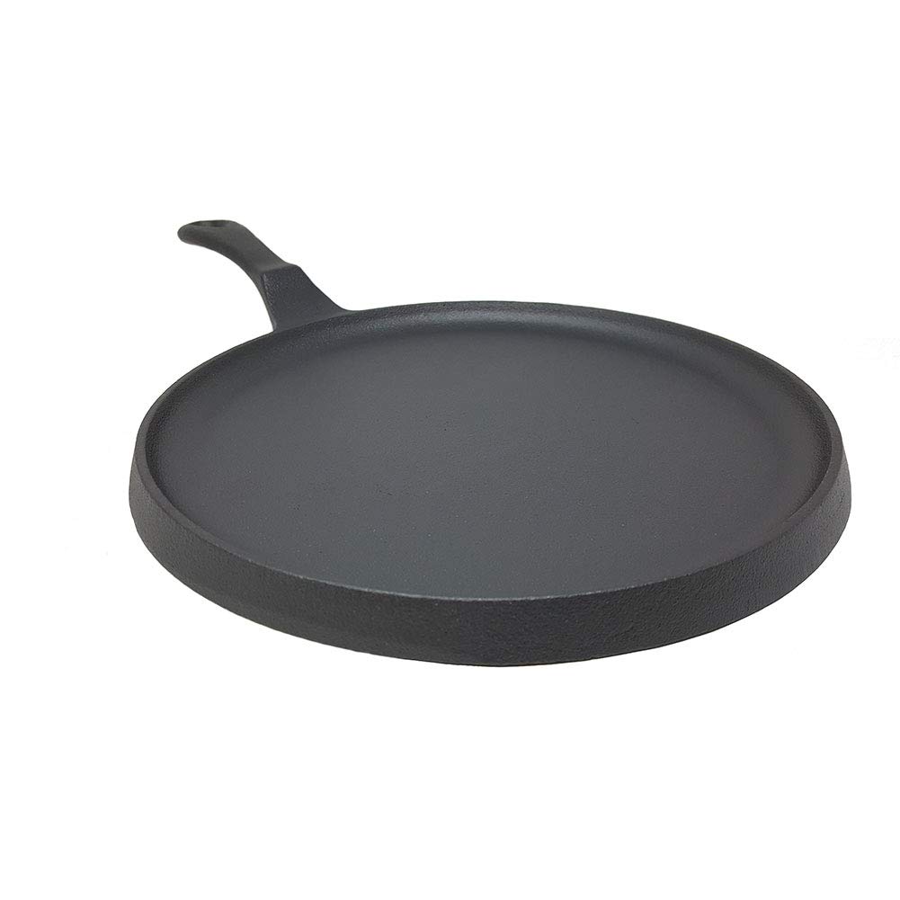 LavoHome Cast Iron Comal 10" - Heavy Duty & Pre-Seasoned - Tortillas Pancakes Omelets Crepes Chapati