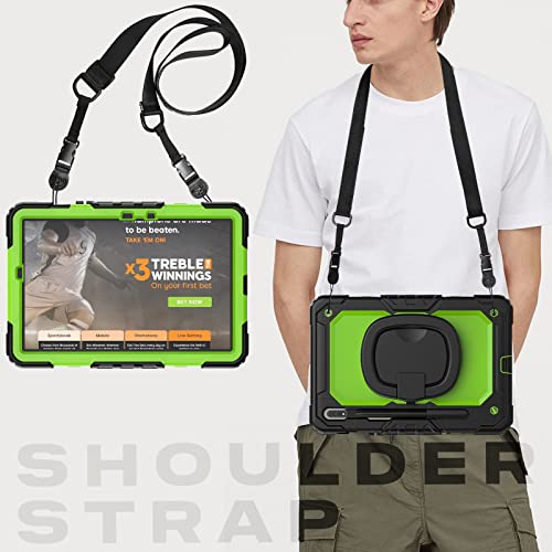 Tablet PC Case Heavy Duty Shockproof TPU Case Compatible with Samsung Galaxy Tab S7 11 inch T870/T875 (2020)/Tab S8 X700/X706 (2022) Kids Case,360 Degree Rotating Handle Stand Bracket W Screen Protect