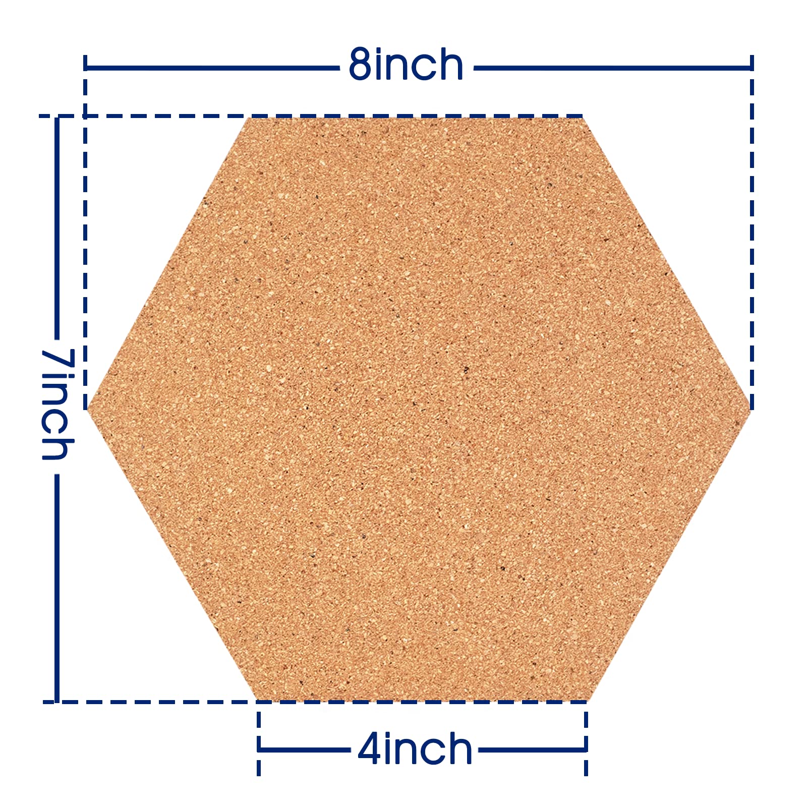 SVOPY Cork Bulletin Board Hexagon - Decorative Display Boards, 1/2" Thick Self-Adhesive Cork Board Tiles for Home Office Decor,School Message Board (10 Pcs)