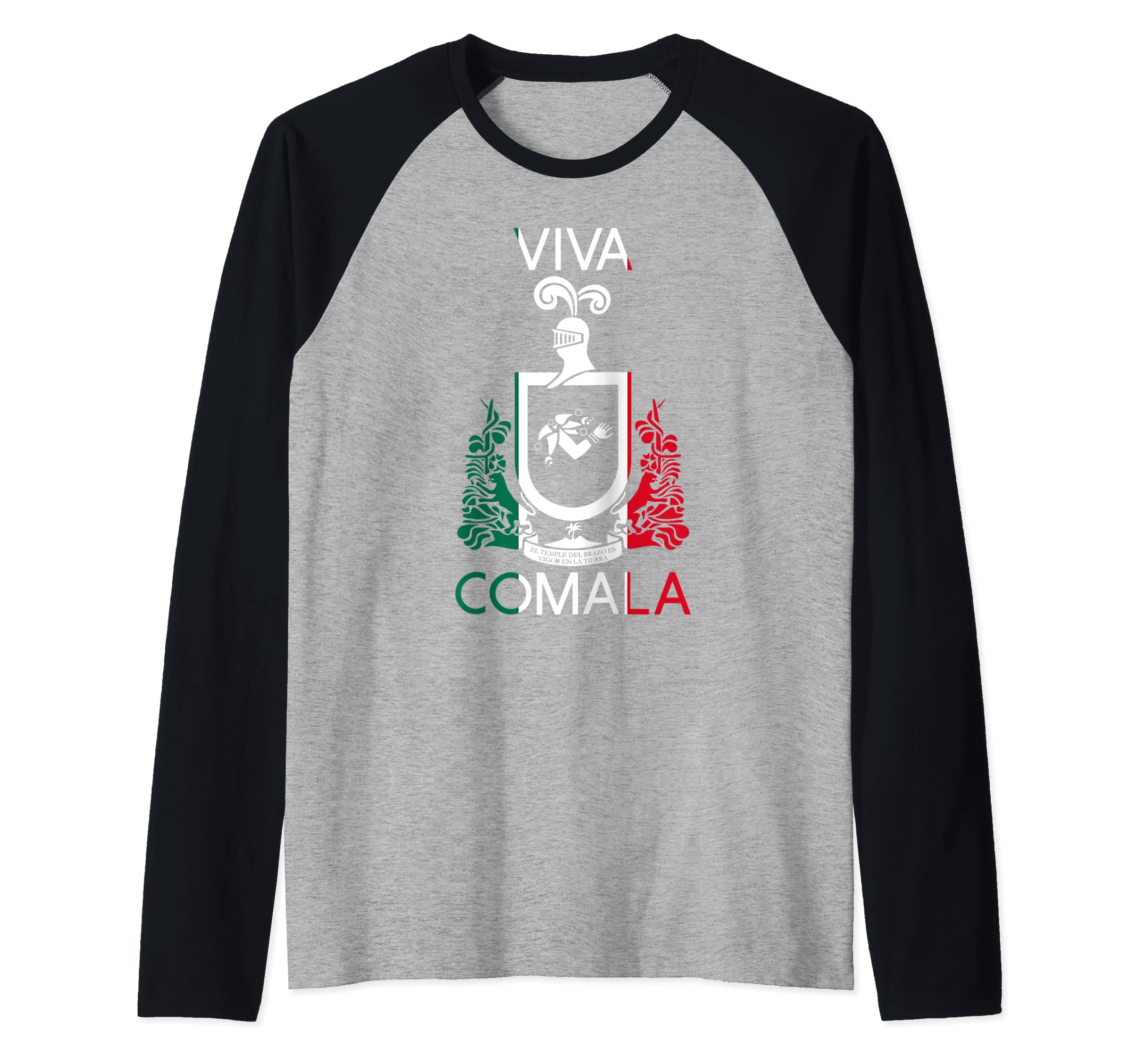 Comala Colima Estado De Mexico Escudo Eagle Aguila Raglan Baseball Tee