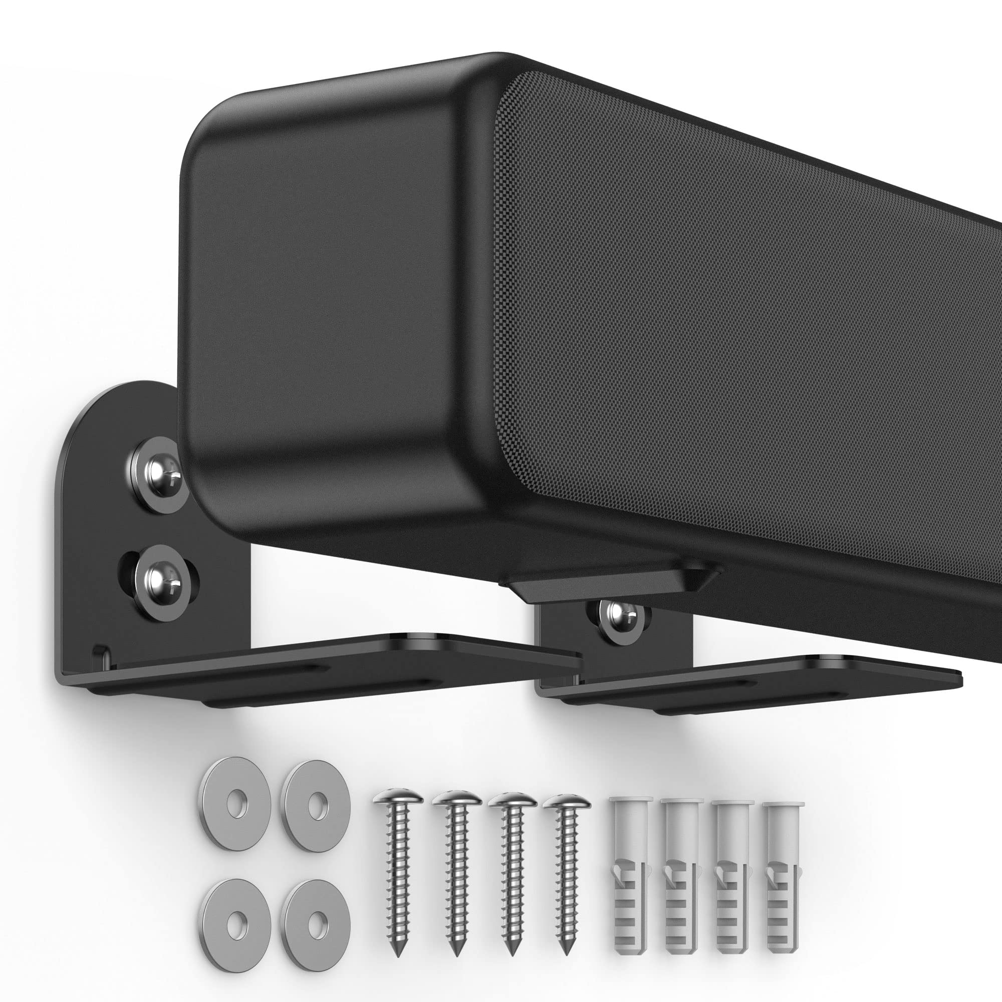 HomeMount Universal Soundbar Wall Mount - Adjustable Sound bar Mounts Mounting Shelf Stand Bracket for Fire TV/Samsung/TCL Channel Home Theater/LG/Vizio/Polk Audio/Klipsch/Insignia/JBL/Sony Sound Bars