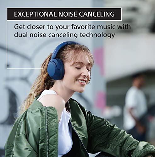 Sony WH-XB910N EXTRA BASS Noise Cancelling Headphones, Wireless Bluetooth Over the Ear Headset with Microphone and Alexa Voice Control (Renewed)