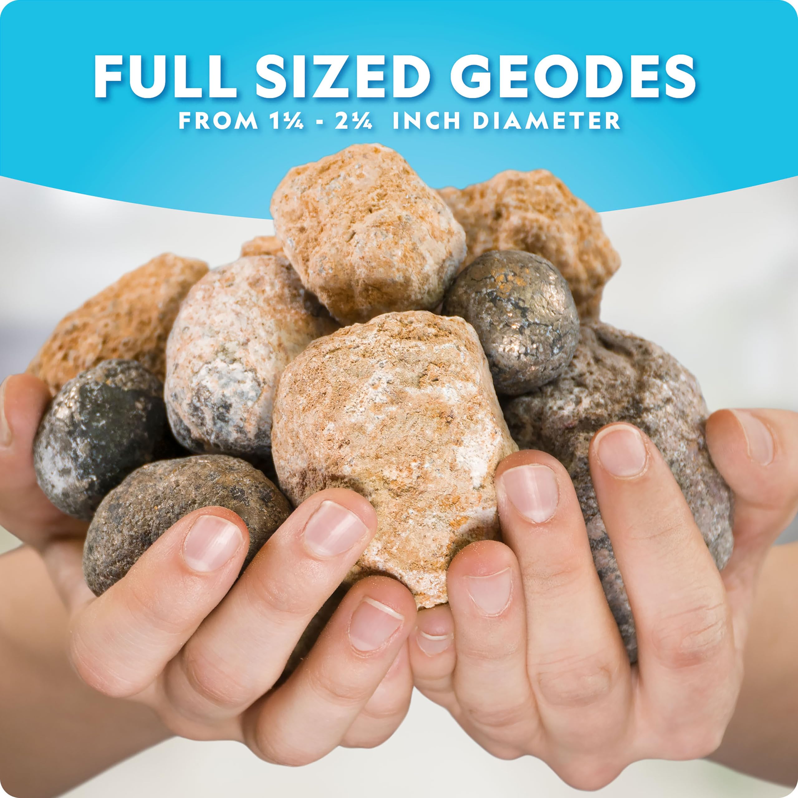 NATIONAL GEOGRAPHIC Break Open 10 Premium Geodes β Includes Goggles, Detailed Learning Guide & 2 Display Stands - Great STEM Science Gift for Mineralogy & Geology Enthusiasts of Any Age