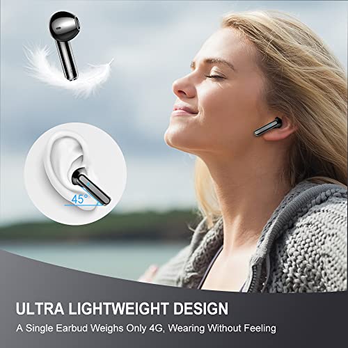 Wireless Earbud, 2023 Bluetooth 5.3 Headphones Bluetooth Earbud with 4 ENC Mics, Wireless Earphones in Ear Noise Cancelling Wireless Headphons Deep Bass IP7 Waterproof Ear Buds for iOS Android USB-C