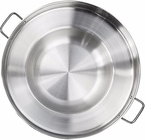 ROY Large Mexican Style Wok Comal Cazo Griddle Fryer Chicharron Deep Fry Pan Stainless Steel For Carnitas Panza Abajo 16In Paella
