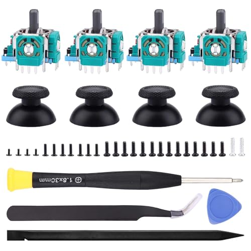 Ikpek 2 Pack Joystick Replacement for PS5 Controller, 3D Analog Sensor Module Thumb Sticks Replacement Part with Thumbsticks Repair Screwdriver Kit for PlayStation 5 DualSense Controller