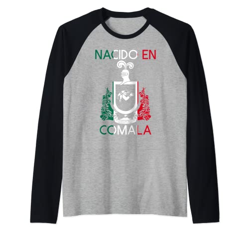 Comala Colima Estado De Mexico Escudo Eagle Aguila Raglan Baseball Tee
