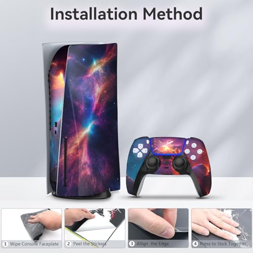 Toxxos Console and Controller Skins Cover for PS5 - Full Set of Red and Black Spider Skin Accessories