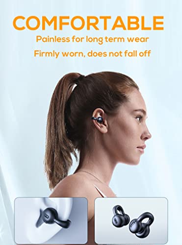 Wireless Ear-Clip Bone Conduction Headphones Bluetooth 5.3, Open Ear Clip on Earbuds,Waterproof Painless Mini Sport Earring Earphone, HiFi Quality/Long Battery Life
