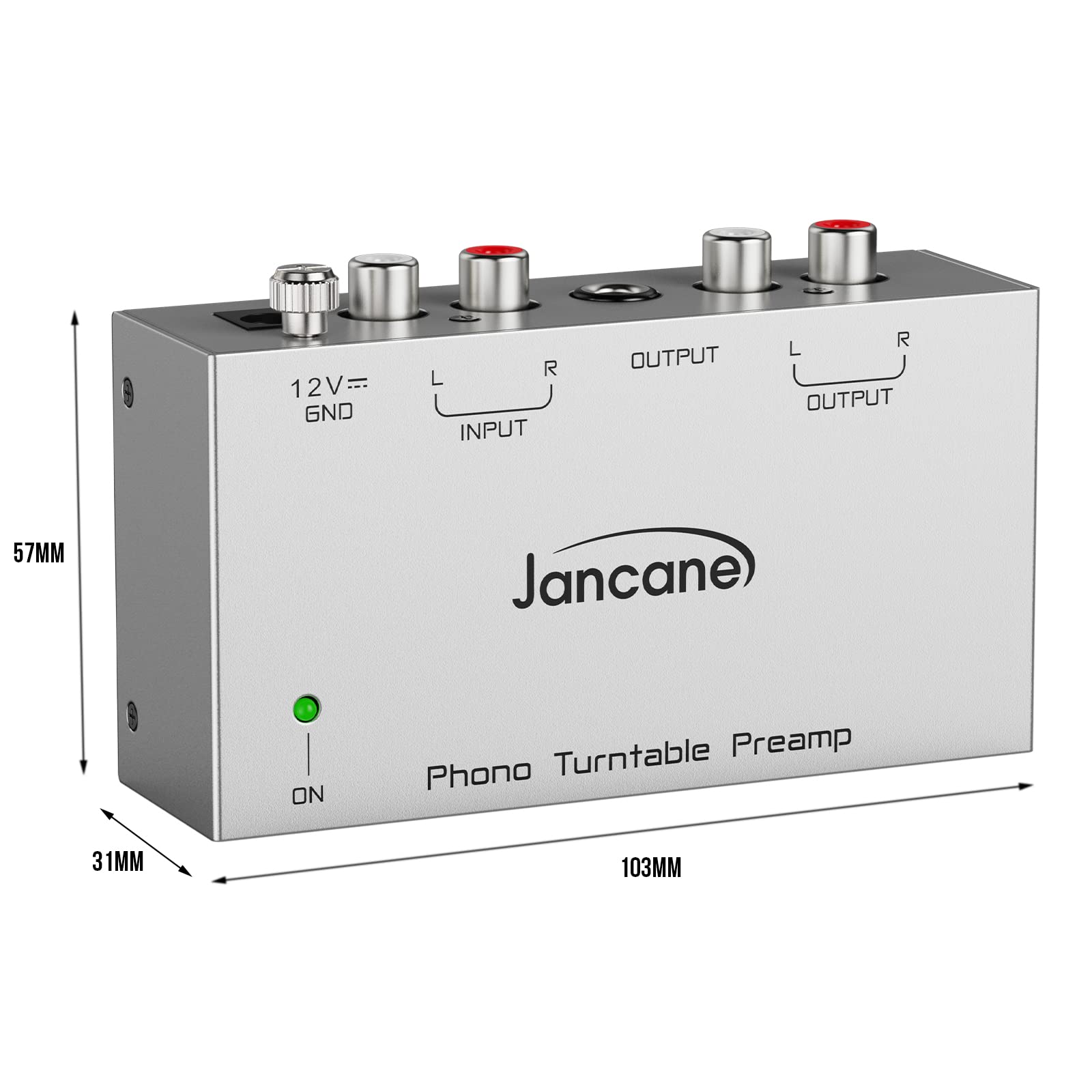 Phono Turntable Preamp, Phono Preamp for Turntable, Record Play, Mini Electronic Audio Stereo Phonograph Preamplifier with RCA Input, RCA/TRS Output, Phono Preamp with 12 Volt DC Adapter